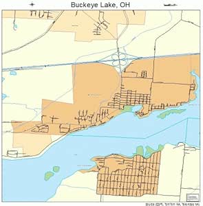 Amazon.com: Large Street & Road Map of Buckeye Lake, Ohio OH - Printed ...