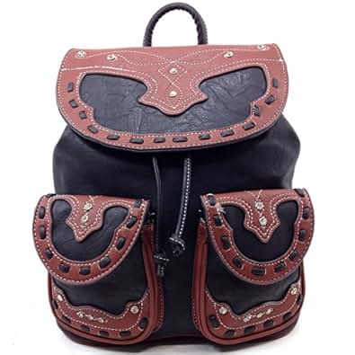 Justin West Trendy Western Rhinestone Leather Conceal Carry Top Handle ...