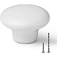 20PCS Kitchen White Cabinet Knobs and Pulls Round White Dresser Knobs ...