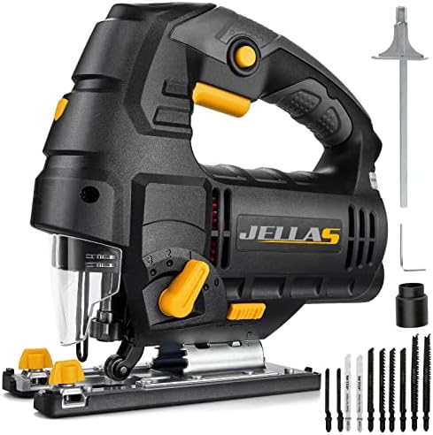 JigSaw, 6.7Amp Power Jig Saws with LED Light,10 Blades, 800-3000 SPM ...