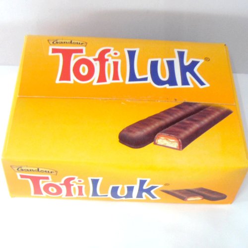''TOFILUK'' Chocolate Flavor And Caramel Coated Tofi Luk Biscuit 20g on ...