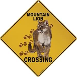 Amazon.com : Mountain Lion Crossing 12" X 12" Aluminum Sign : Garden ...