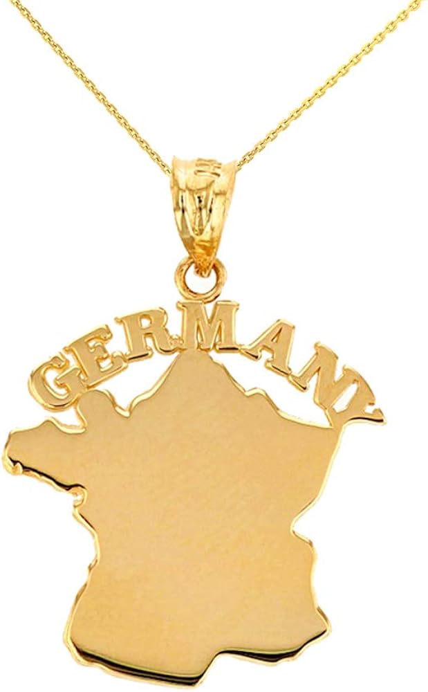Solid 9 ct Gold Yellow Gold Germany Pendant Necklace Necklace ...