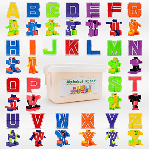 26 Pieces Alphabet Robot Toys for Kids Alpha-Bots Transformers ABC ...