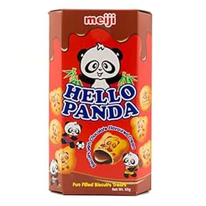 Amazon.com : Meiji Hello Panda Chocolate Cream Biscuits, Snack ...