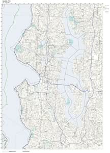 Amazon.com: Working Maps Zip Code Wall Map of Seattle, WA Zip Code Map ...