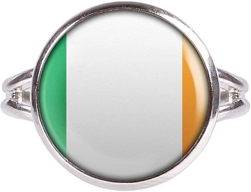 Mylery Ring mit Motiv Irland Ireland Dublin Flagge silber 14mm: Amazon ...