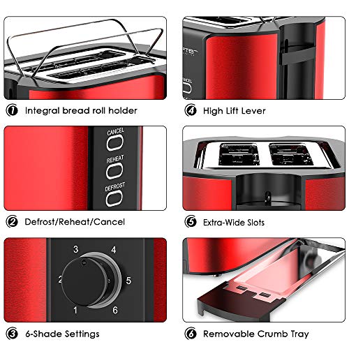 2 Slice Toaster, LOFTer Stainless Steel Bread Toasters Best Rated Prime ...