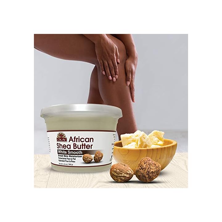 OKAY SHEA BUTTER JAR WHITE 13oz weight (16oz jar size) - Black Hair ...