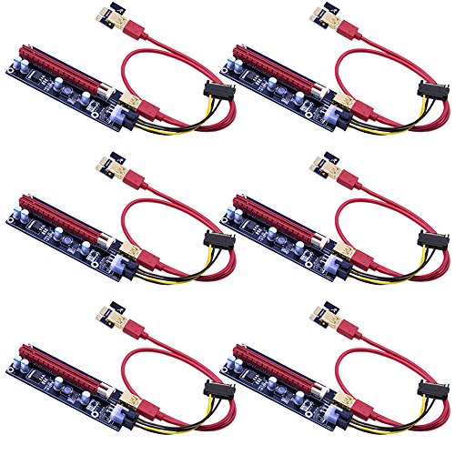 Mailiya 6 Pack PCIe Riser, Dual Chip PCI-Express GPU Riser,16X to 1X ...