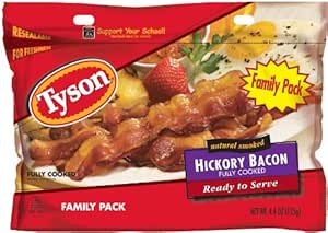 Amazon.com: Tyson Fully Cooked Bacon, Family Pack, 4.4-Ounce (Pack of 2)