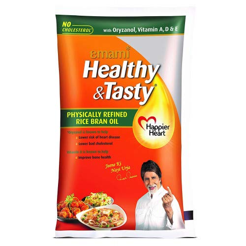 Emami Healthy and Tasty Refined Rice Bran Oil Pouch, 1L: Amazon.in ...