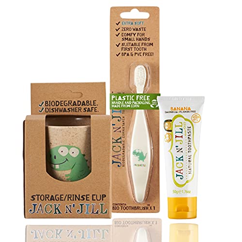 Jack N’ Jill – Dino Toothbrush Starter Kit, Banana Natural Toothpaste ...