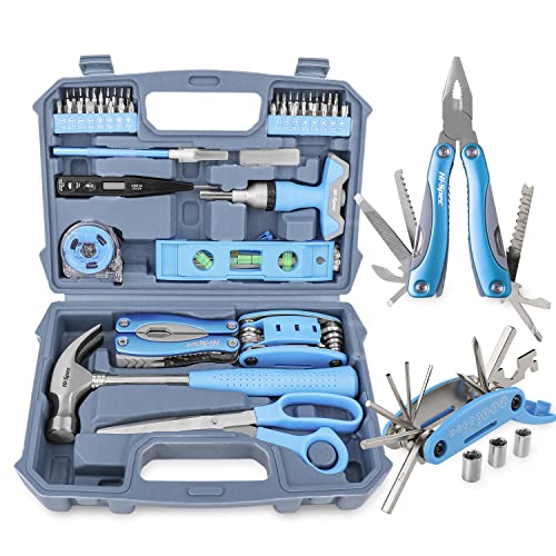 Hi-Spec 48pc Starters Basic DIY Blue Tool Kit Set With 2 Bike & Camping ...