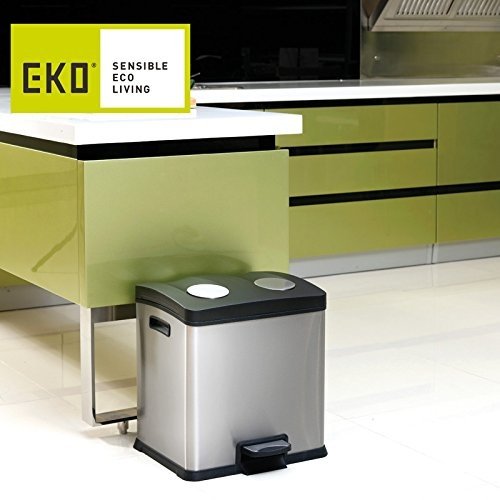 Buy Eko 24 Litre Compact Twin Double Compartment Recycling Kitchen ...