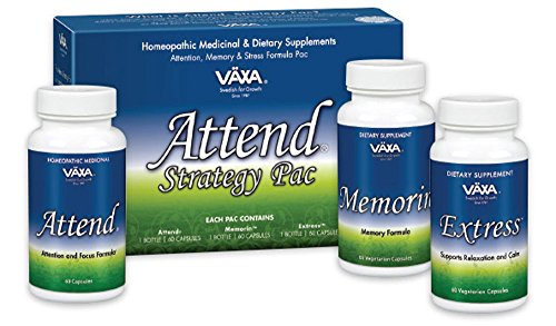 Vaxa Attend Strategy Pack - 3 Bottle Kit - Attend, Memorin & Extress ...