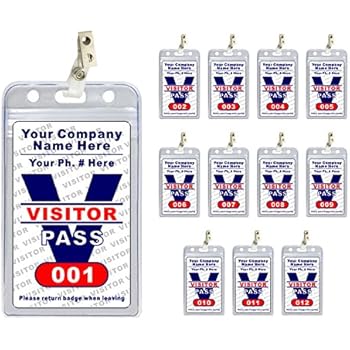 Amazon.com : 10- Reusable / Rewritable Custom Visitors Badges (10 ...