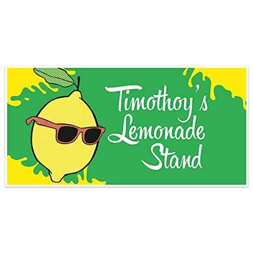 Amazon.com: Cool Cartoon Lemonade Stand Sign Personalized Banner ...