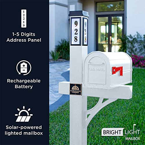 Brightlight Mailbox, Two Door Premium Aluminum Mailbox and Post with ...