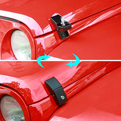 JeCar Steel Hood Latches for Jeep Wrangler 2007-2022 JK JKU JL JLU ...