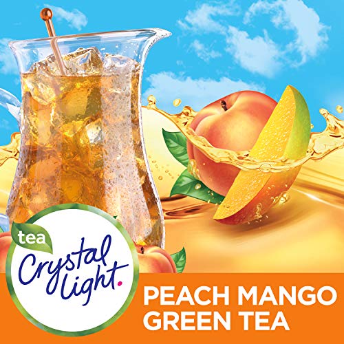 Crystal Light Peach Mango Green Tea Naturally Flavored Powdered Drink Mix, 5 ct Pitcher Packets ...