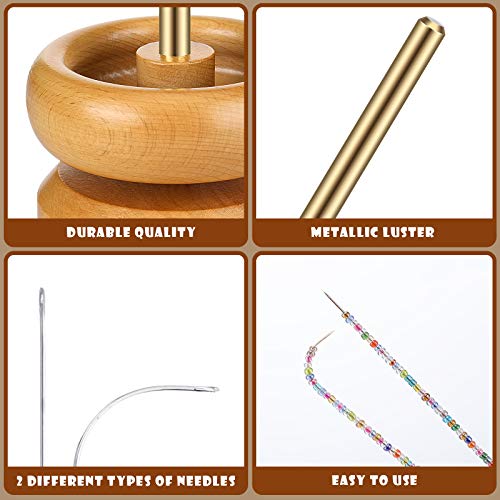 Hoteam Bead Loader Wooden Bead Spinner Jewelry Making Bead Holder and 2 ...