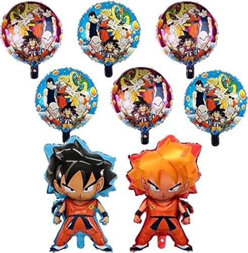 8 Pcs Dragon Ball Z Balloons,Double Side DBZ Super Saiyan Goku Gohan ...