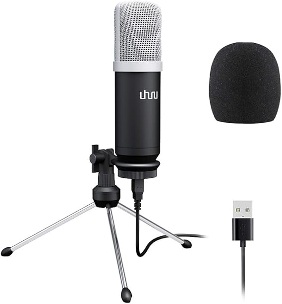 UHURU Microphone USB pour PC, 192 KHZ/24 bits Studio cardioïde d ...