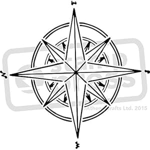 Amazon.com: Large A2 'Compass Star' Wall Stencil / Template (WS00024529 ...