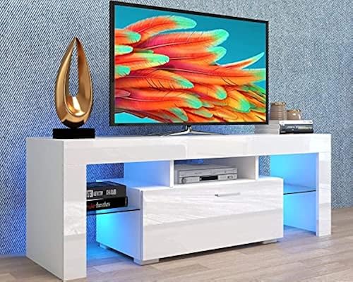 Goujxcy TV Stand for 55 inch TV with Storage - Entertainment Center for ...