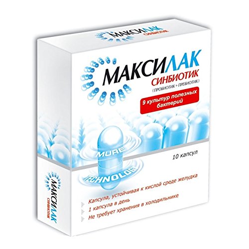 Maxilac 10 Capsules, Contains Probiotics and Prebiotics - Synbiotyc ...