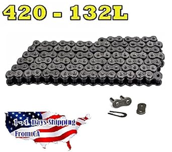 Amazon.com: 420 Motorcycle Chain 132-Link with 1 Connecting Link High ...
