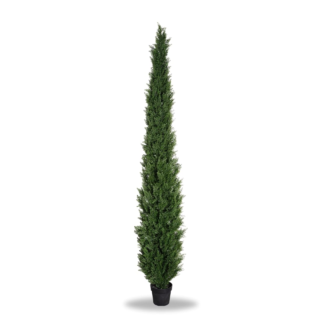 8 Foot Outdoor Artificial Cedar Topiary Fake Tree, Entryway Decor Tall ...
