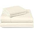 Amazon.com: Pizuna 400 Thread Count Cotton Sheet Set Full Ivory, 100% ...