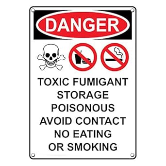 Amazon.com: Weatherproof Plastic Vertical OSHA Danger Toxic Fumigant ...