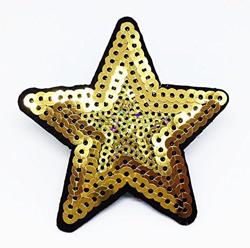Amazon.com: Gold Star Sequined Patch Embroidered Iron on Patch: Arts ...