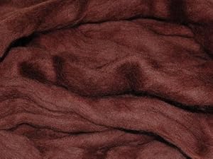 Dark Brown merino wool roving/tops - 50gm. Great for wet felting ...