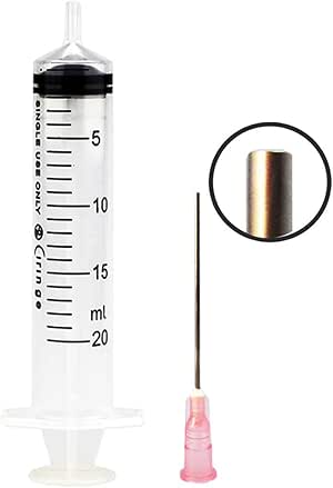 Ciringe - Jeringa desechable con 5 agujas para rellenar, 20 ml: Amazon ...