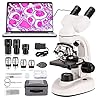 Compound Binocular Microscope, WF10x and WF25x Eyepieces,40X-2000X Magnification, LED ...