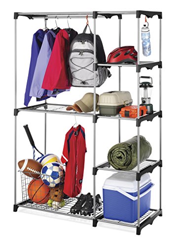 Portamate 6 Shelf Wood Rack: Removable Shelves For Closet