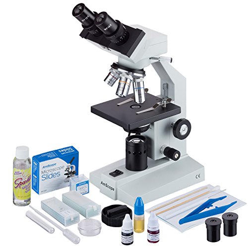 AmScope B100C-SP14-CLS-50P100S Binocular Biological Microscope 40X ...