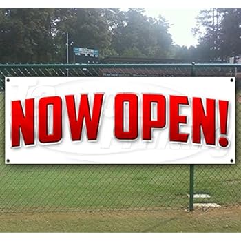 Amazon.com : Now Open Signs Banners 5' X 2' FT Retail Store Banner Sign ...