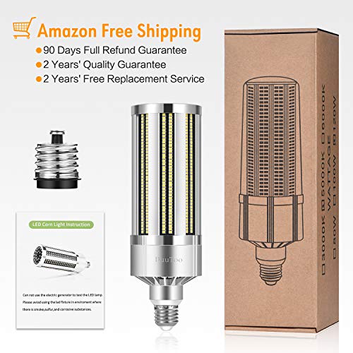 120W Super Bright Corn LED Light Bulb Fanless(400 Watt Metal Halide/HID/HPS Replacement) - E26 ...