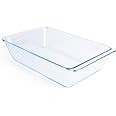 Amazon.com: Deep Clear Glass Baking Dish, Rectangular Tempered Glass ...