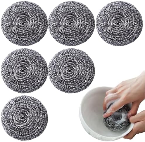 Steel Wool Scrubber, Kitchen Bowl Cleaner, Reusable Stainless Steel ...