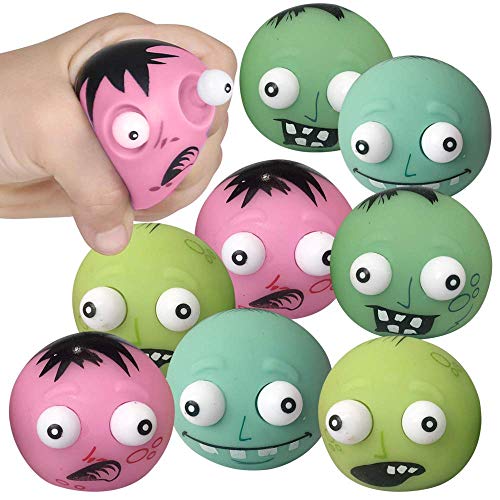 ArtCreativity Zombie with Pop Out Eyes, Set of 12, Fun Squeezy Stress ...