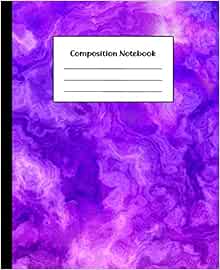 Composition Notebook: Purple Lavender Abstract Marble Art | College ...