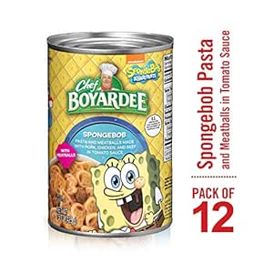 Amazon.com : Chef Boyardee SpongeBob Pasta and Meatballs Made with Pork ...