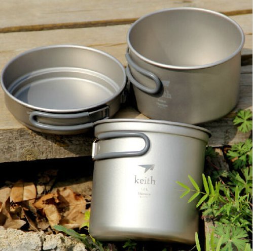 Buy Keith Titanium Camping Pot Ultralight Titanium Cookware Set (KP6014 ...