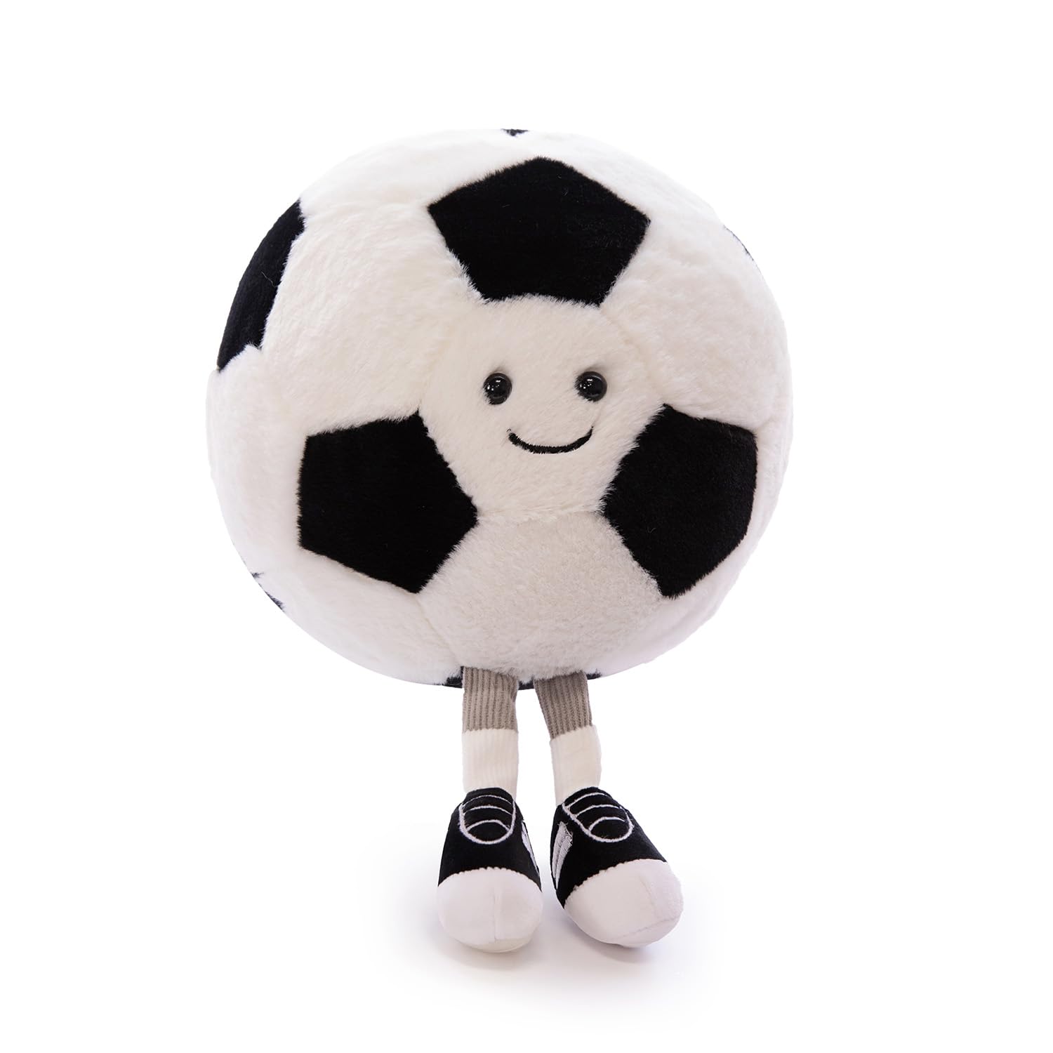 Soccer Ball Plush with Cute Smiling Face & Embroidered Feet - Cute ...